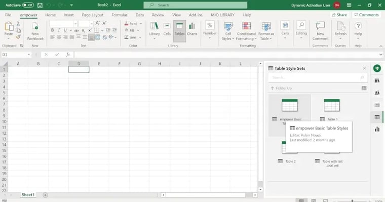 The Excel add-in empower® Sheets - work smarter not harder