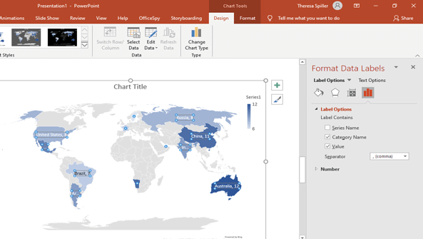 Creating a world map in PowerPoint