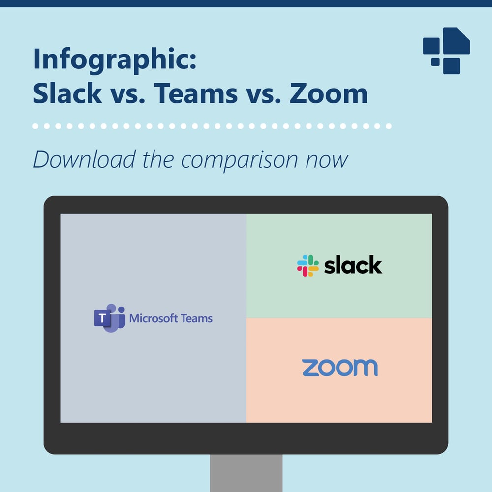 Infographic Slack vs. Teams vs. Zoom