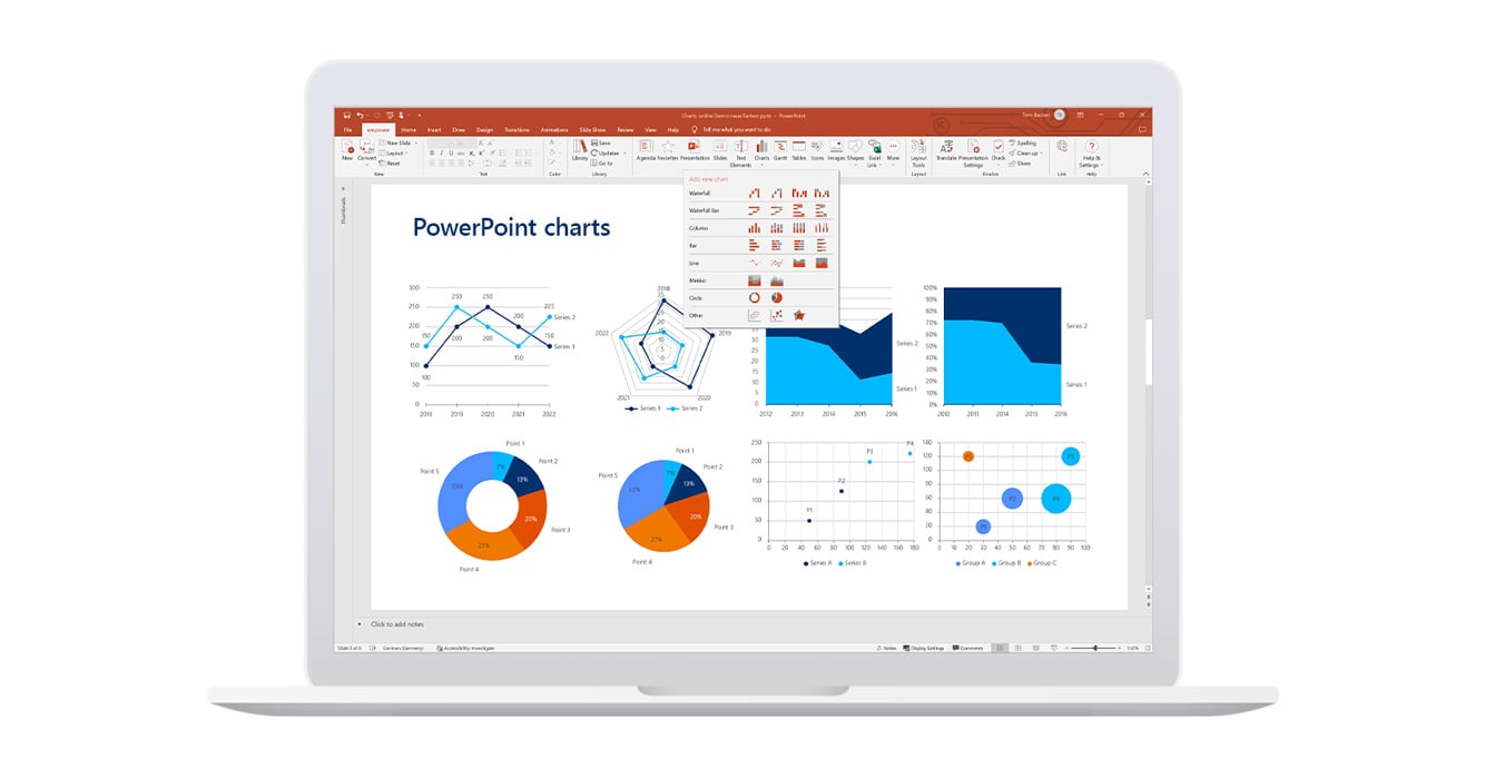 empower® charts for PowerPoint: flexible add-in for Powerpoint charts
